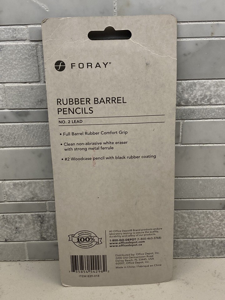 Foray - No.2 Lead Rubber Barrel Pencils Set Of 8 Brand New | eBay