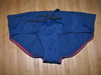 VUTHY Swimsuit Brief Size MEDIUM Polyester Spandex SWIM Suit NAVY BLUE ...