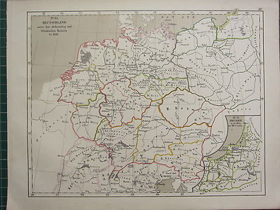 1875 ANTIQUE HISTORICAL MAP ~ GERMANY KAISER 1138 | eBay