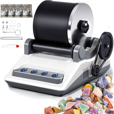 Professional Rock Tumbler Kit Stone Grinder Machine W/4 Polishing ...