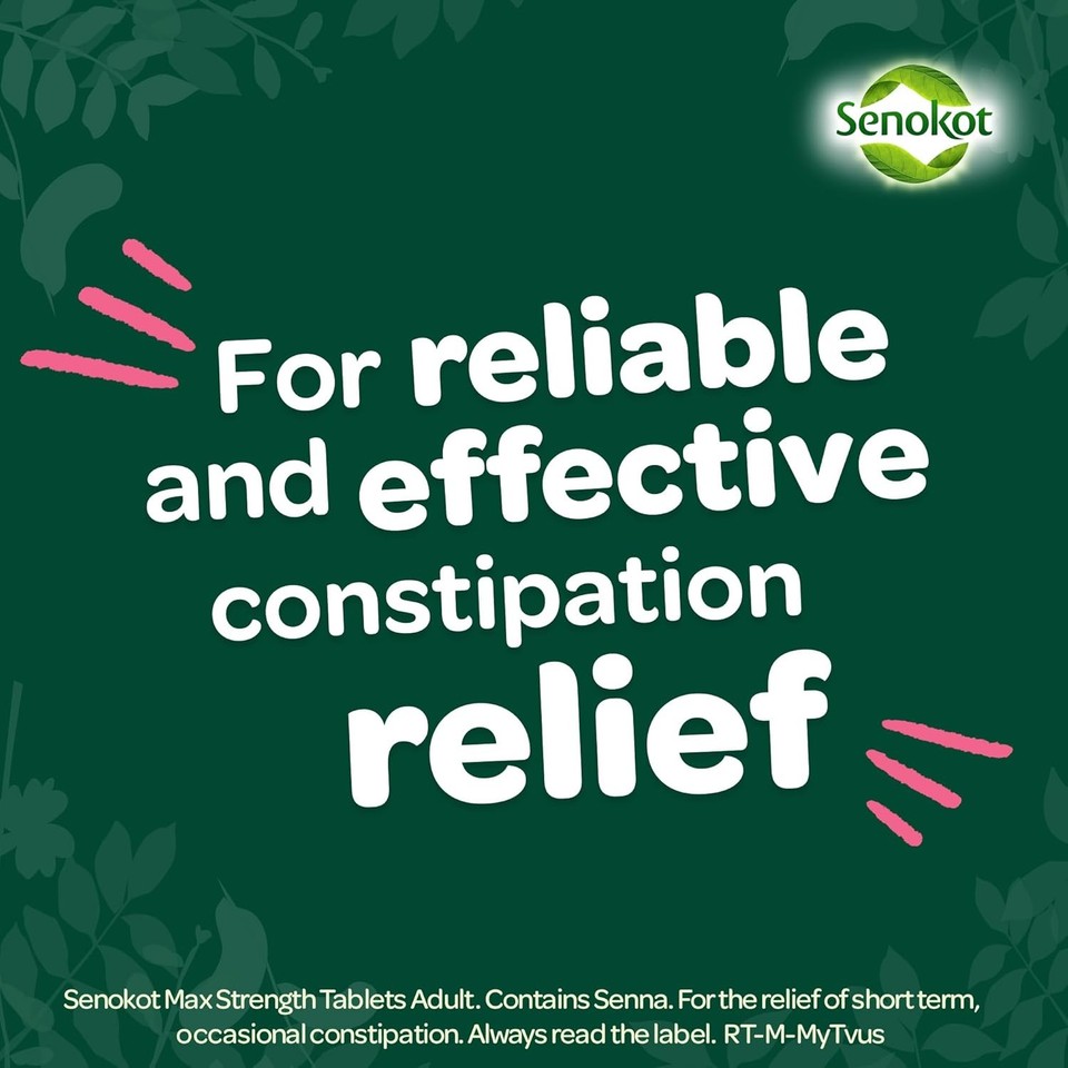 Senokot Max Strength, Senna Fruit, 10 Tablets, Constipation Relief for ...