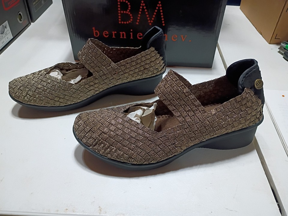 Bernie Mev Women's Bronze Woven Mary Jane Comfort Shoes, Size 39 US 8 ...