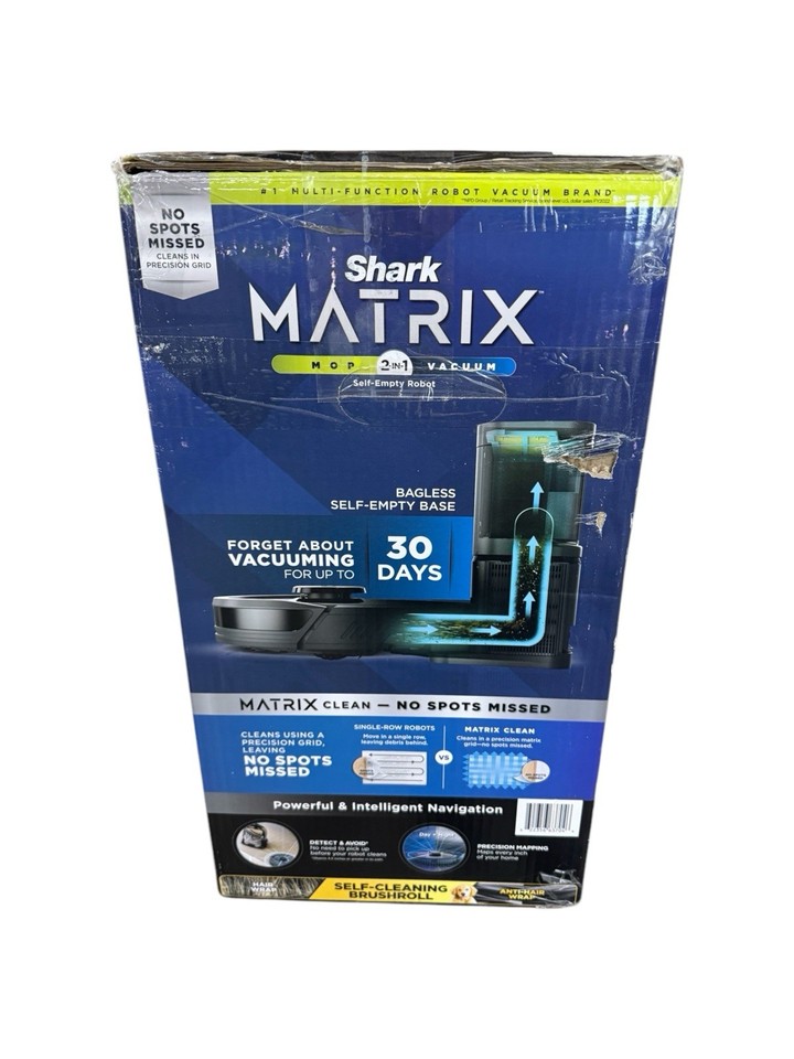 Shark MATRIX 2-in-1 Self-Empty Robot Mop & Vacuum UR2450WS Black ...