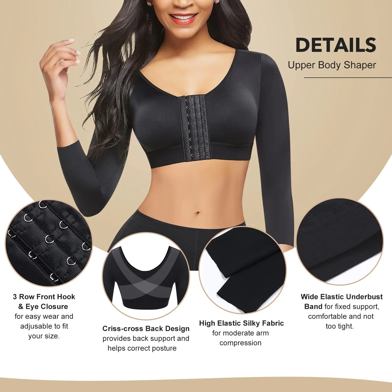 Women Post Surgery Fastening Bras Front Closure Wirefree Back Support ...