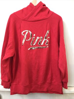 Victoria’s Secret PINK Label Red Hoodie W/ Gold Sequin Logo Size S ...