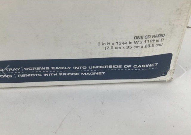 Trutech Under Cabinet Space Saving Kitchen CD Radio Player W/ Remote ...