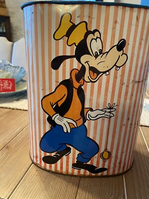 Vintage Waste Basket Mickey And Donald And Goofy | eBay