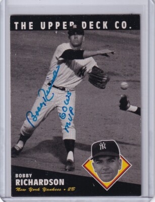 1994 UPPER DECK #131 BOBBY RICHARDSON HAND SIGNED AUTOGRAPH YANKEES ...