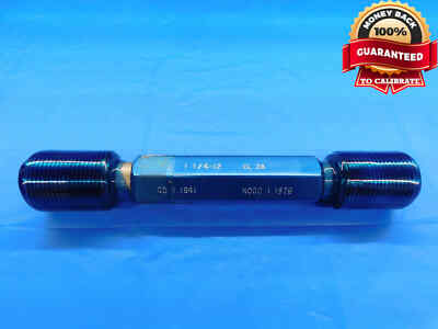 1 1/4 12 UNF 2A SET THREAD PLUG GAGE 1.25 GO NO GO P.D.'S = 1.1941 & 1. ...