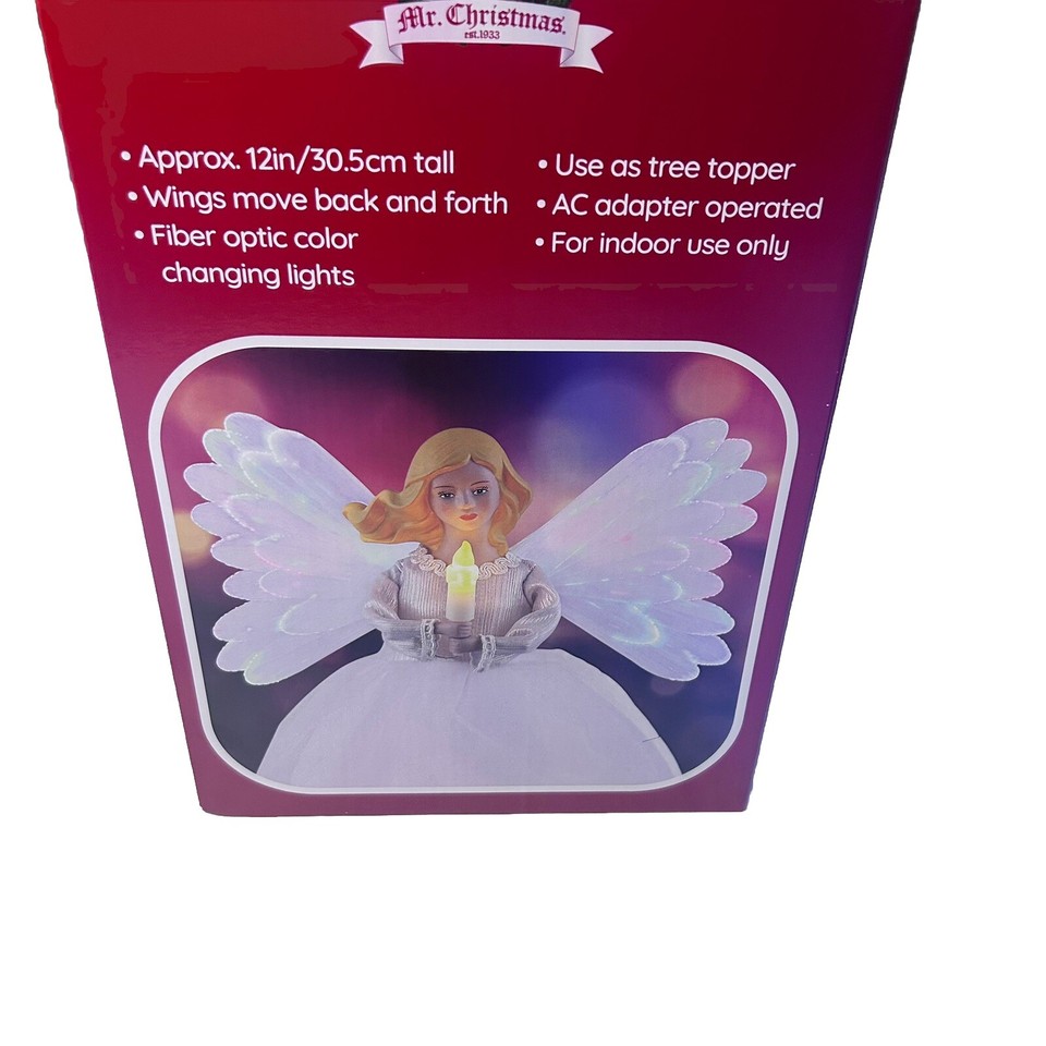 Mr. Christmas Collectible Fiber Optic Animated Angel Tree Topper 12inch ...
