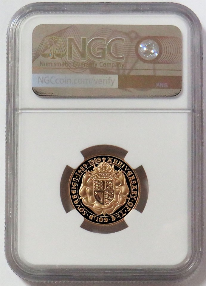 1989 GOLD GREAT BRITAIN PROOF SOVEREIGN ANNIVERSARY NGC PF 70 ULTRA ...