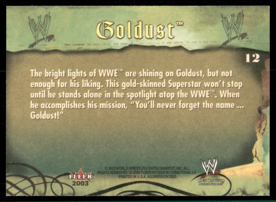 2003 Fleer WWE Aggression #12 Goldust | eBay