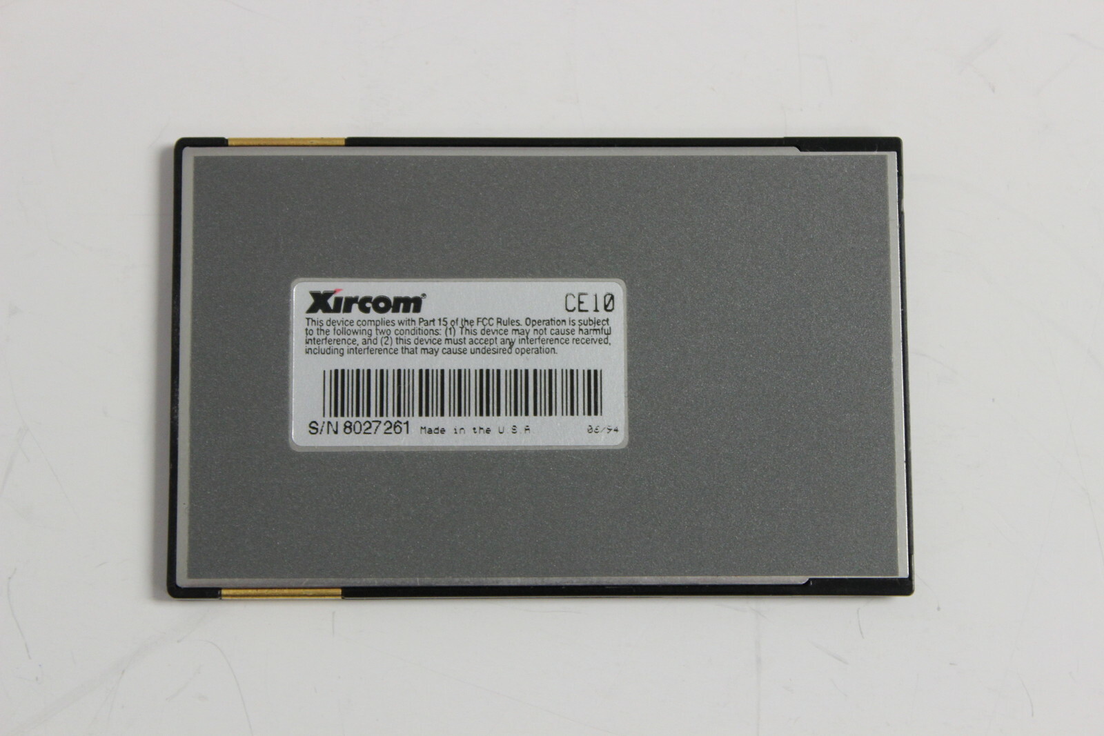 XIRCOM CE10 CREDITCARD ETHERNET ADAPTER PCMCIA NO CABLES | eBay