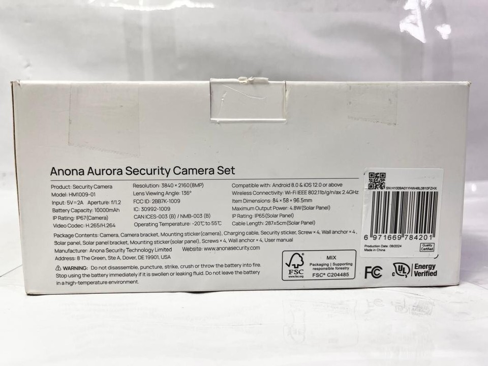 Anona Aurora 4K Solar Security Cameras Wireless Outdoor,Forever Power ...