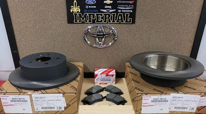 2007-2012 LEXUS ES350 GENUINE OEM NEW REAR BRAKE ROTORS AND TCMC BRAKE ...