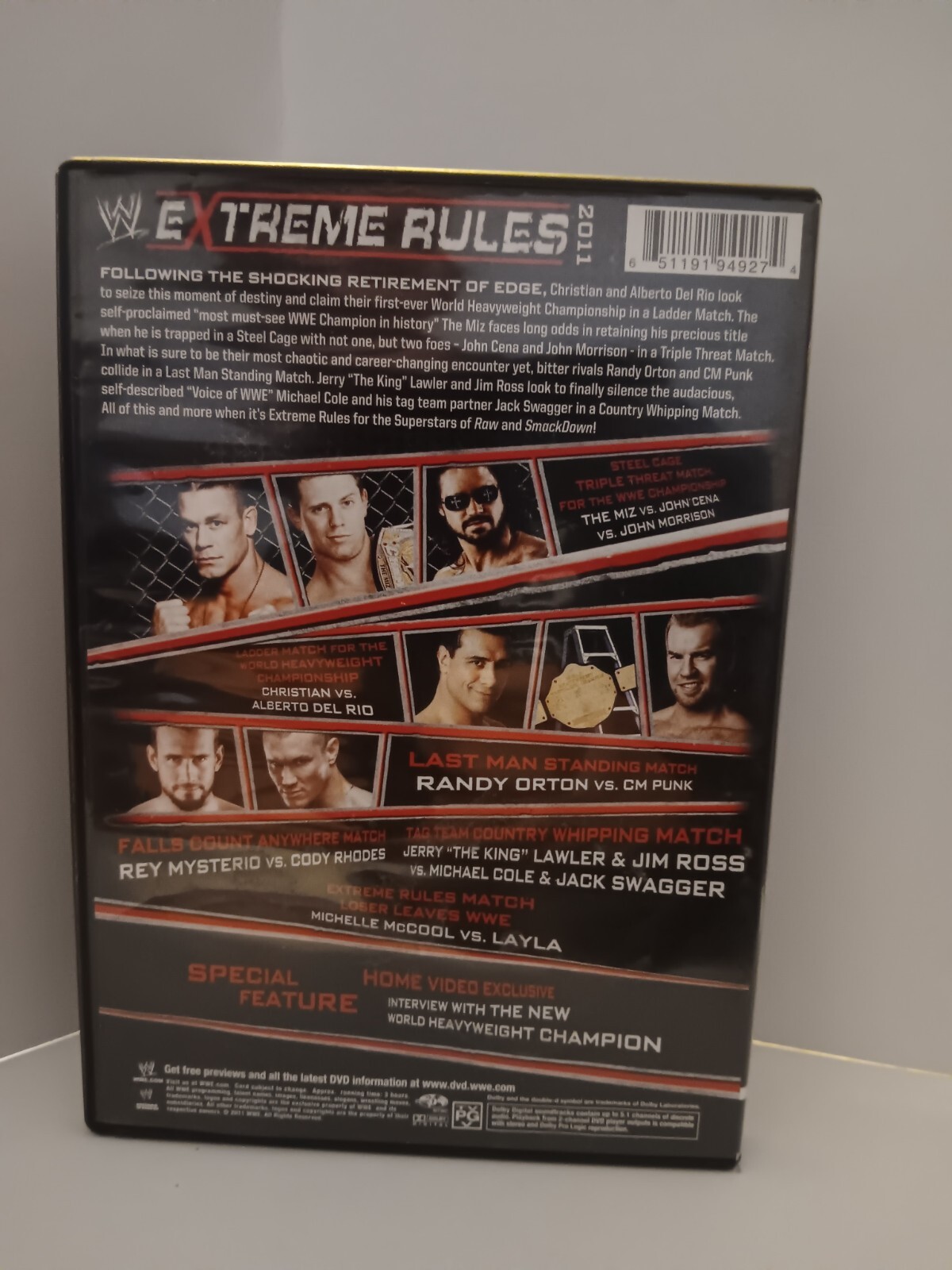 WWE: Extreme Rules 2011 (DVD, 2011) Wrestling John Cena CM Punk Randy ...