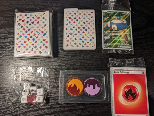 Pokemon 151 Sealed Card sleeves, sealed snorlax, Damage Counters ...