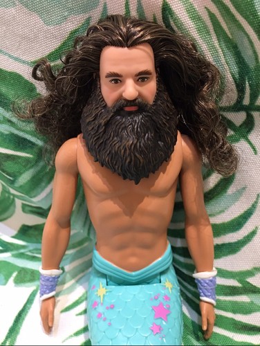 Barbie Ken Doll Merman OOAK Jesus Hipster Aquaman Mermaid Beard | eBay
