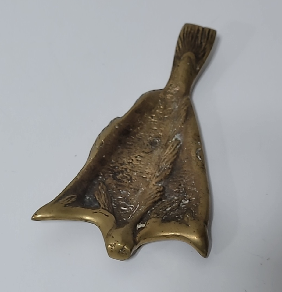 Vtg Solid Brass Signed Newfoundland Split Cod Fish Bacalhao Trinket ...