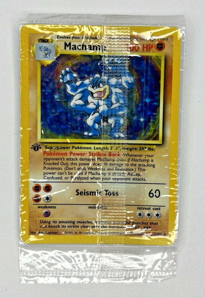 MACHAMP POKEMON Card FACTORY SEALED 1st Edition 1999 Mint Condition ...