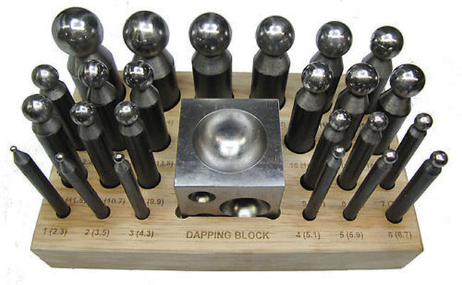 DAPPING DOMING PUNCH BLOCK SET JEWELERY HARDENED STEEL JEWELERY KIT ...