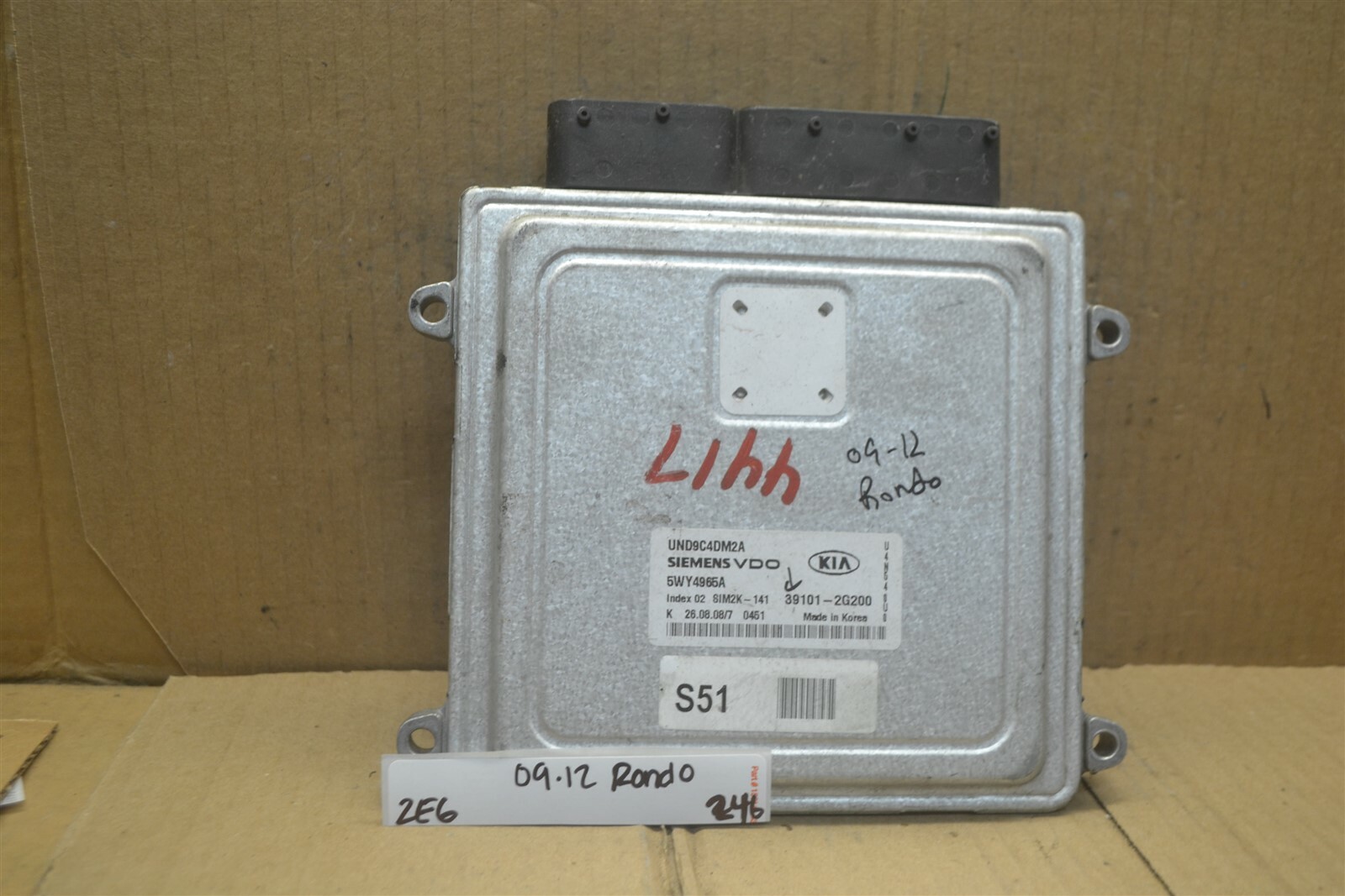 09-12 Kia Rondo Engine Control Unit ECU 391012G200 Module 246-2e6 | eBay