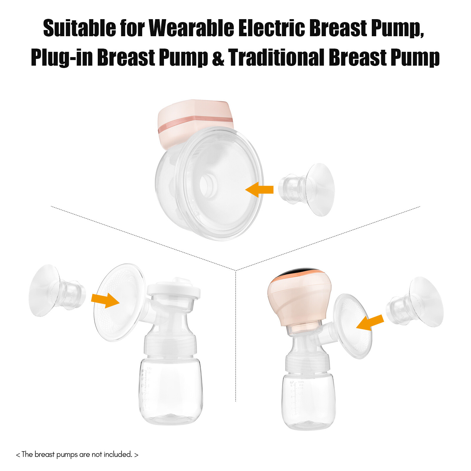 3PCS Breast Pump Flange Inserts Breast Shield Replacement 17mm 19mm ...