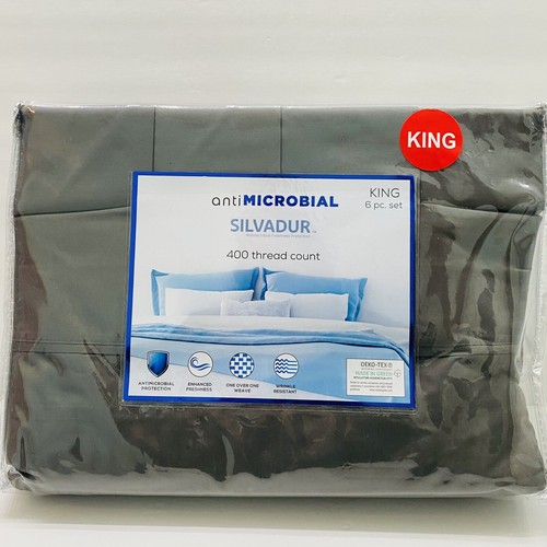 Anti-Microbial Silvadur Luxury King Bed Sheet Set 400 Thread Count NEW ...