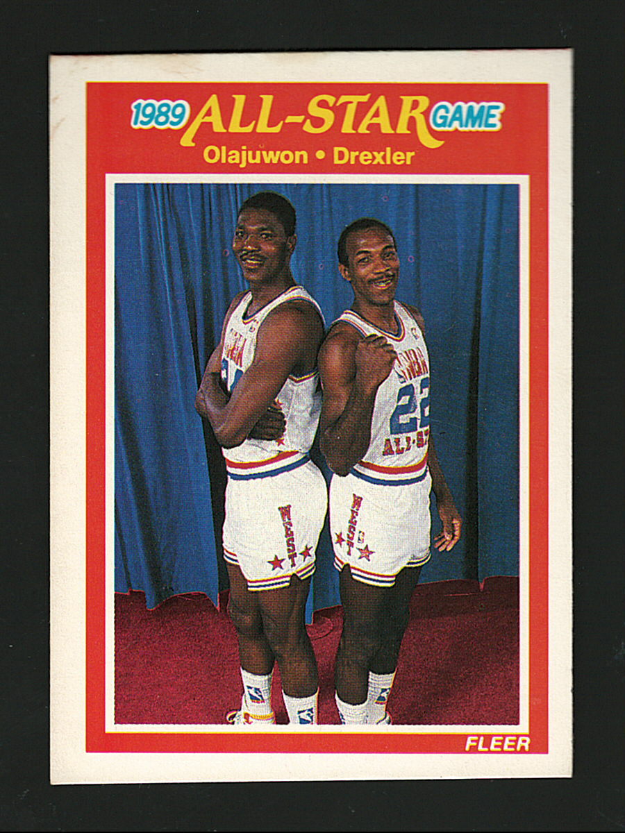 Hakeem Olajuwon/Clyde Drexler 1989-90 Fleer All Star #164 Basketball ...