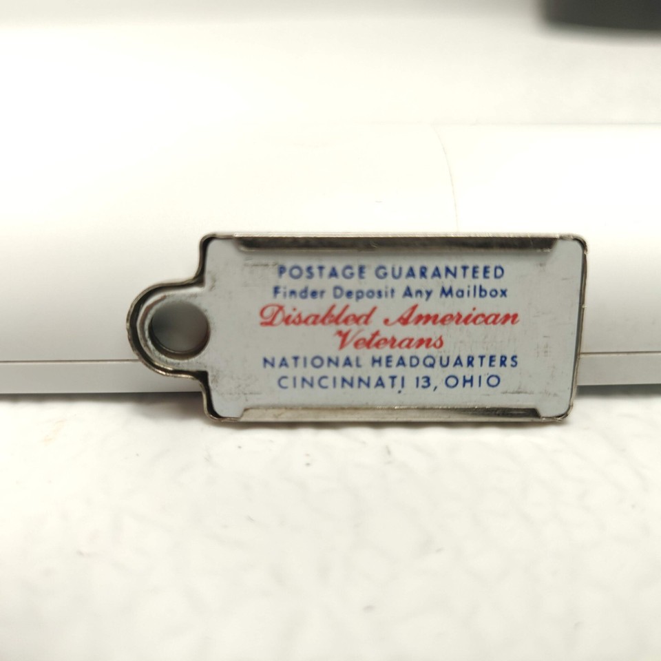 RARE VTG Disabled Veterans Mini License Plate Key Chain Ring Tag ...