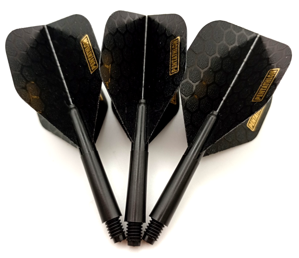 22g 90% Tungsten Darts Set Dart Barrels, Stems + Strong Pentathlon Dart ...