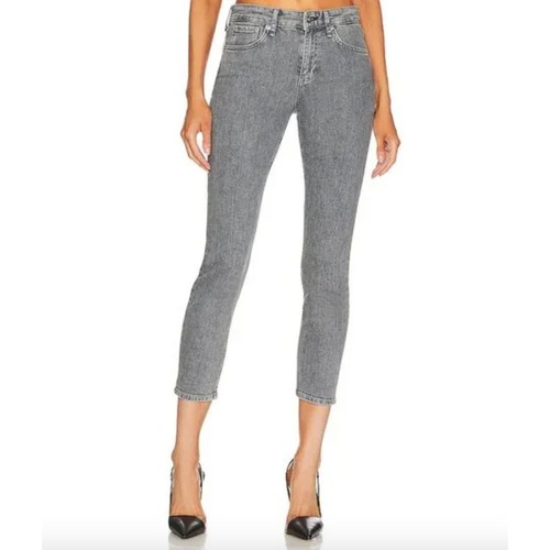 Rag & Bone Womens Cate Revolve Mid Rise Stretch Colby Gray Skinny Capri Jeans 25 | eBay