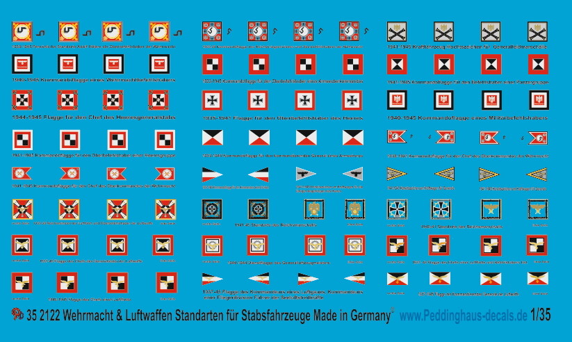 Peddinghaus 2123 1/48 Wehrmacht and Luftwaffe Standards for Staff ...