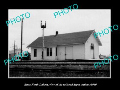 OLD 8x6 HISTORIC PHOTO OF KNOX NORTH DAKOTA RAILROAD DEPOT STATION ...