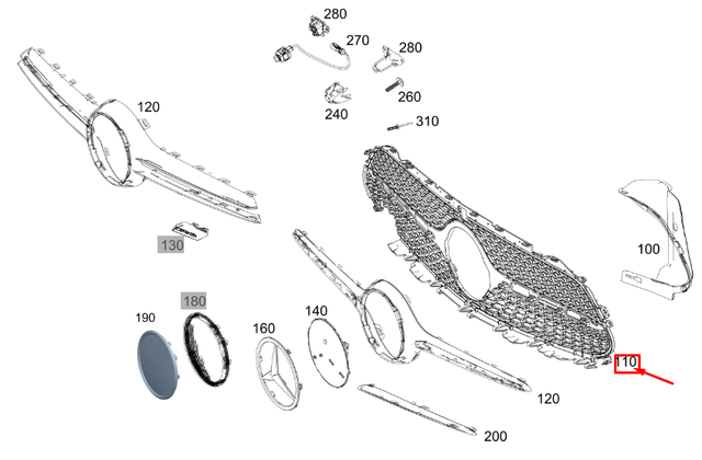 NEU MERCEDES-BENZ CLS C257 KÜHLERGRILL A2578859102 ORIGINAL online ...