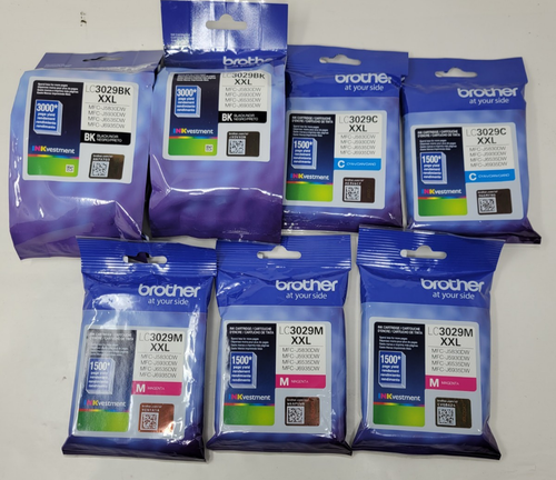 Lot of 7 Brother LC3029 ink - New in package - Black & Color cartridge ...