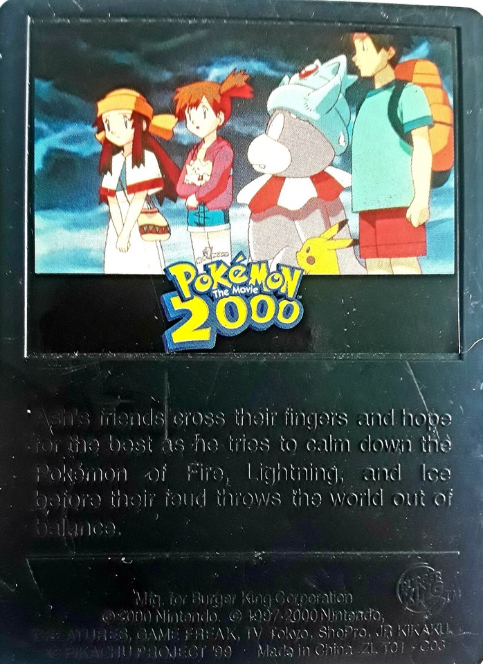 Pokemon The Movie 2000 Power Card "Mr. Mime" Figure Burger King Toy (No ...