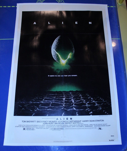 ALIEN 1979 ORIGINAL VINTAGE 1-Sheet MOVIE POSTER LINEN BACKED ...