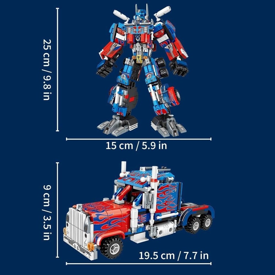 Optimus Prime Transformers Action Figure Building Blocks 2 in 1 STEM ...