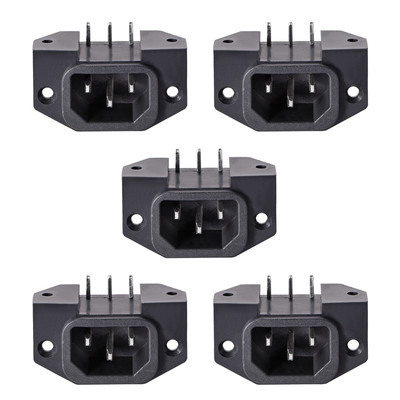 C14 Panel Mount Plug Adapter AC 250V 10A/15A 3 Pins IEC Inlet Plug 5pcs ...