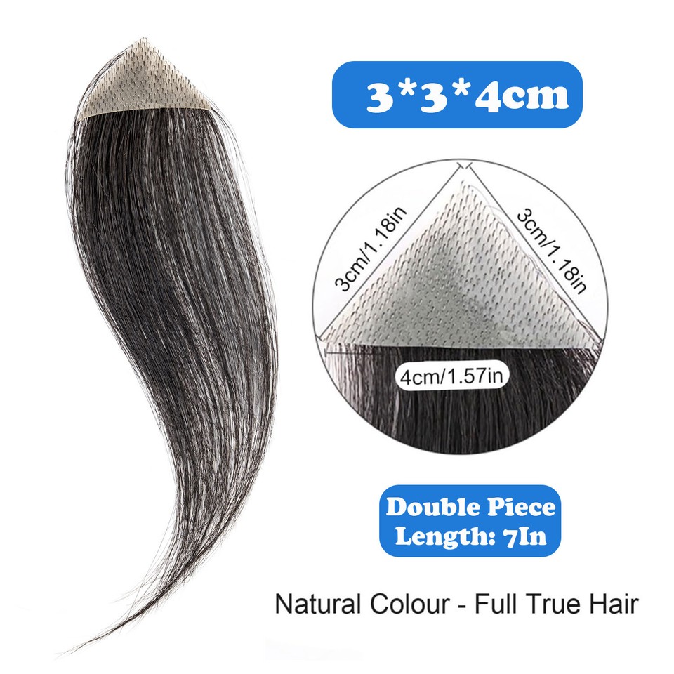 Front Hairline 100% Human Hair Patch Full Skin Base Cover-Up Topper ...