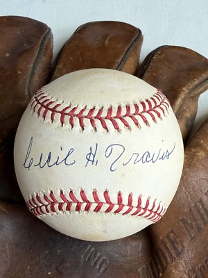 Cecil Travis (d 2006) Signed Autographed Official American League (OAL ...