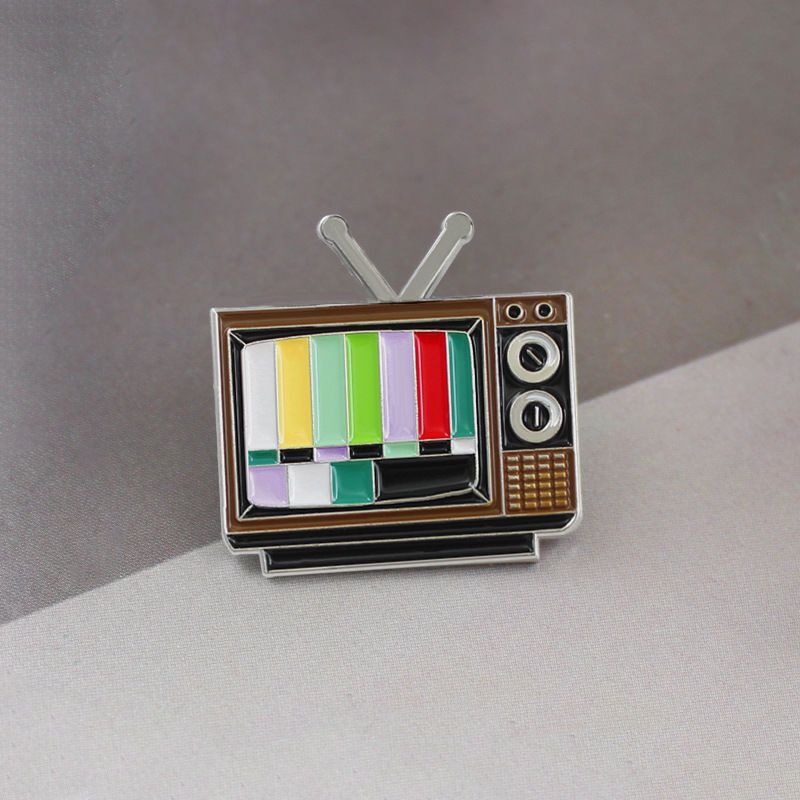 Nostalgic Old School TV Test Pattern Enamel Lapel Pin Vintage ...