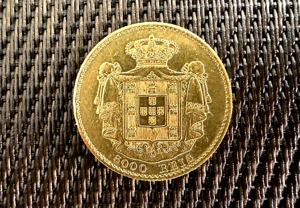 1870 Portugal - Luiz I 5000 Reis Gold Coin | eBay
