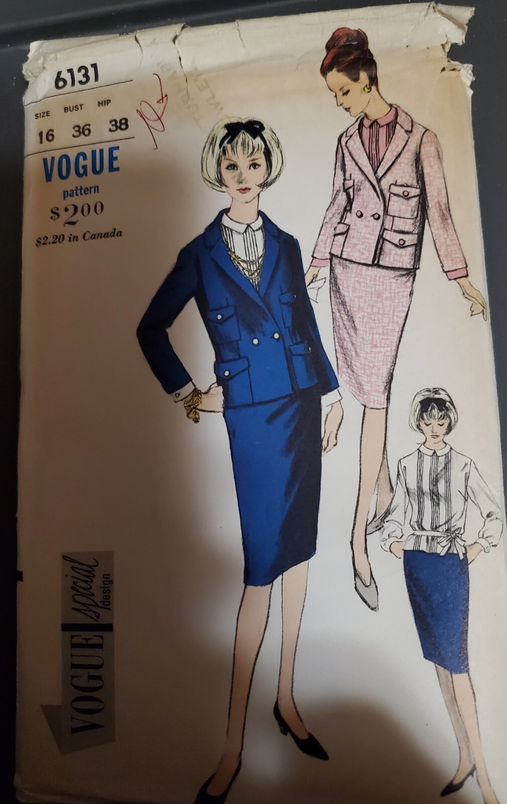 *Rare* Vintage 1964 VOGUE SPECIAL DESIGN Pattern No. 6131 Suit & Blouse ...