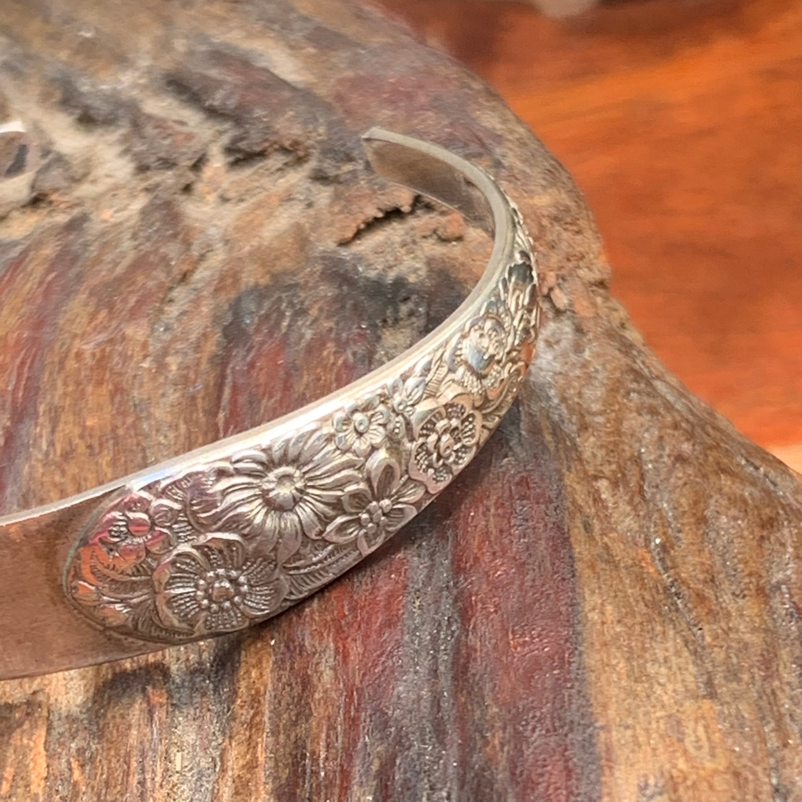 Vintage Alvin Sterling Silver Bridal Bouquet Cuff Bra… - Gem