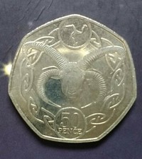 2017 Isle of Man IOM Manx 50p Fifty Pence Loaghtan Sheep RAM Coin for ...