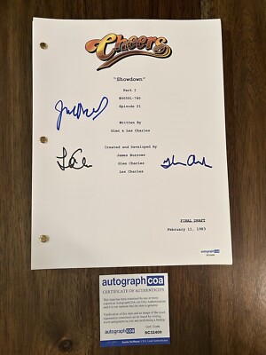‘Cheers’ TV Show Signed Autograph Full Pilot Script James Burrows ...