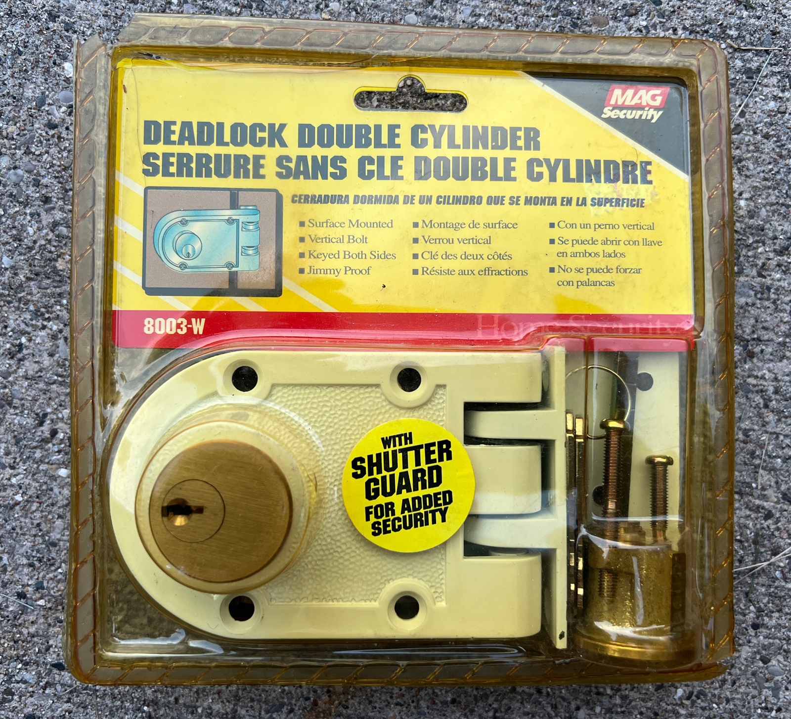 Deadlock with Double Cylinder Surface Mount MAG Security White 8003-W ...