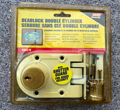 Deadlock with Double Cylinder Surface Mount MAG Security White 8003-W ...